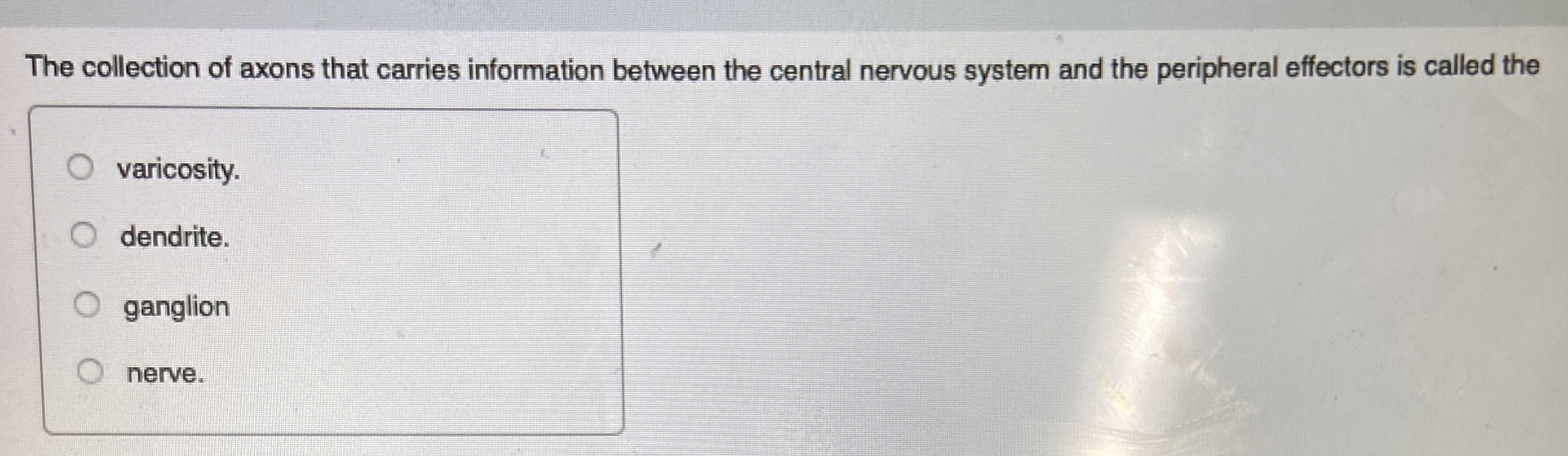 Solved The collection of axons that carries information | Chegg.com