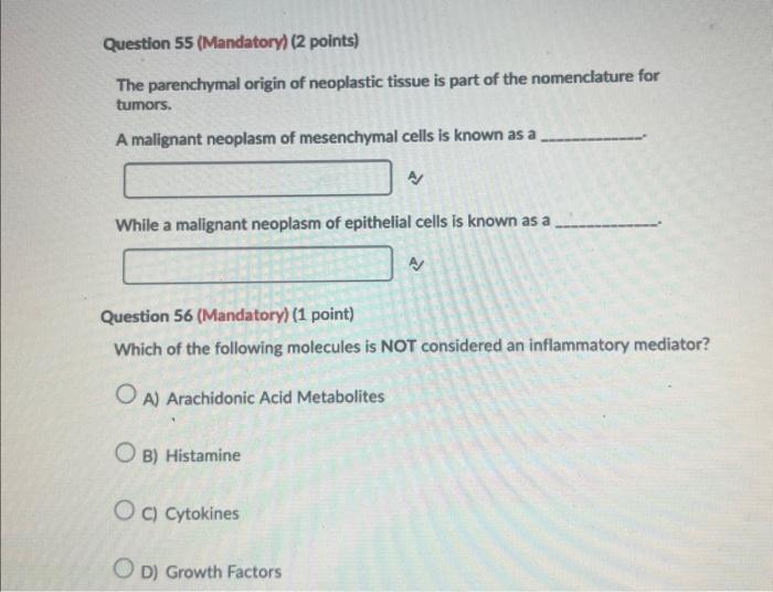 Solved Question 53 (Mandatory) (1 point) A red blood cell | Chegg.com