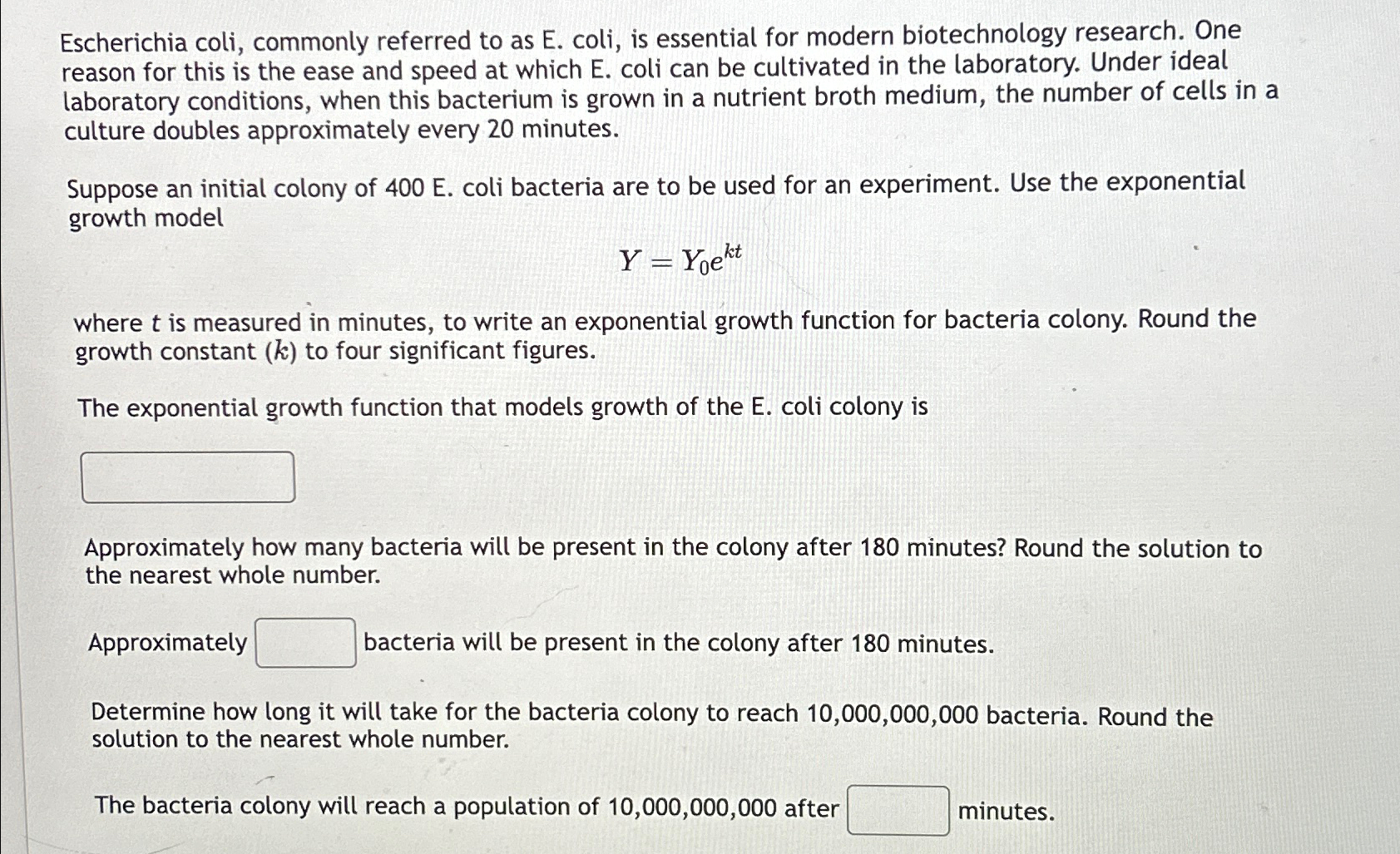 Solved Escherichia coli, commonly referred to as E. ﻿coli, | Chegg.com