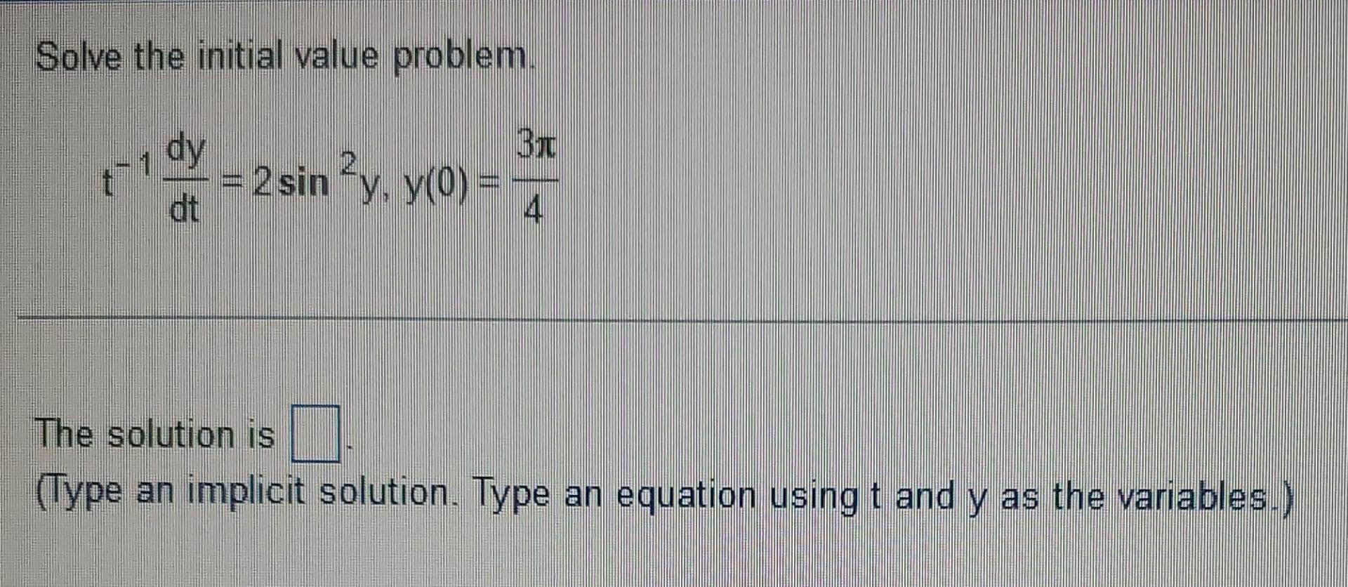 Solved Solve the initial value | Chegg.com