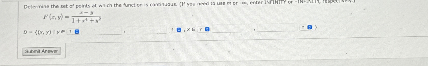 Solved Determine the set of points at which the function is | Chegg.com