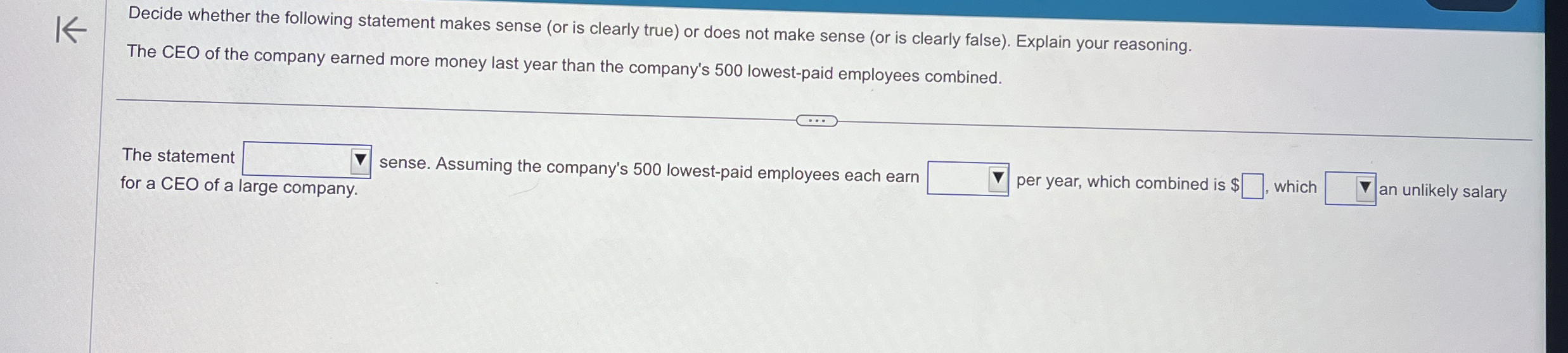 Solved Decide whether the following statement makes sense | Chegg.com