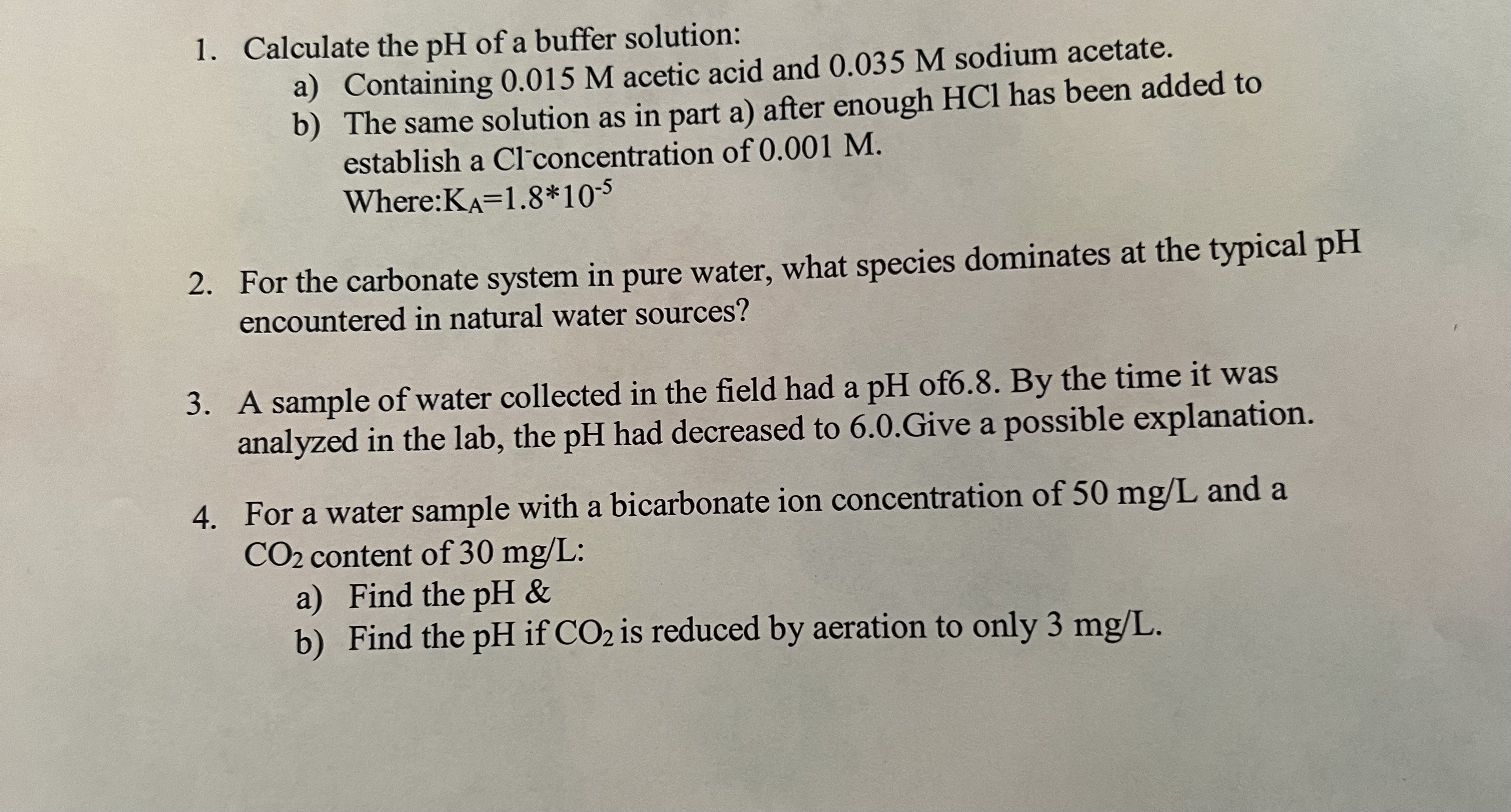 Solved Calculate The Ph ï Of A Buffer Solution A ï Containing Chegg