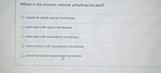 Solved Where is the enzyme carbonic anhydrase | Chegg.com