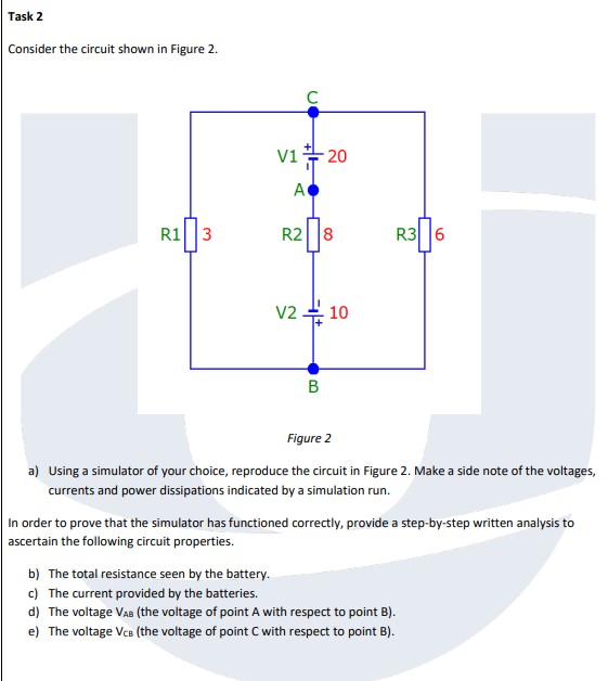Solved Task 2Consider the circuit shown in Figure 2.Figure | Chegg.com