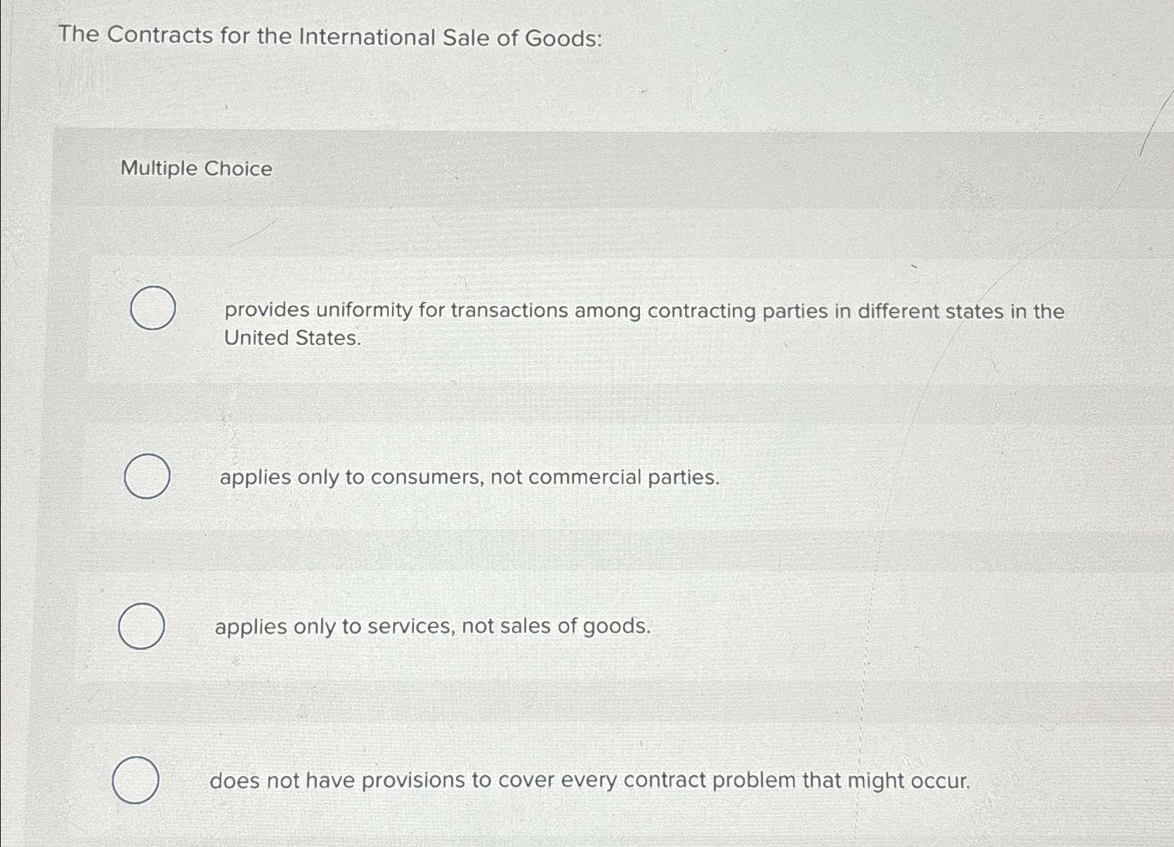 Solved The Contracts for the International Sale of | Chegg.com