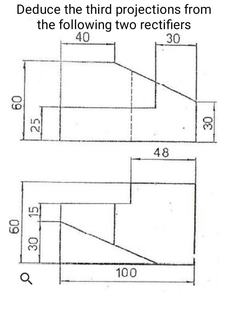 Solved Deduce the third projections from the following two | Chegg.com