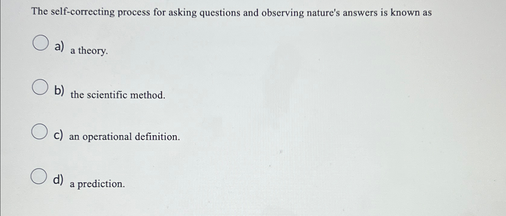 Solved The self-correcting process for asking questions and | Chegg.com