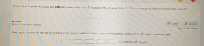 Solved Construct a sample with at least two different values | Chegg.com