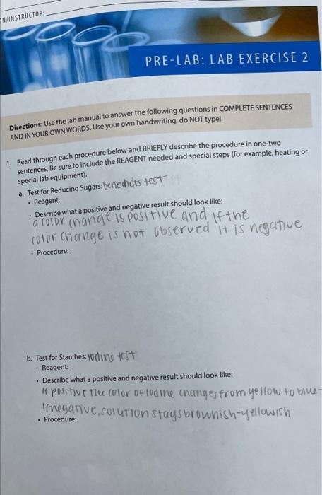 Solved 1. Read through each procedure below and BRIEFLY | Chegg.com