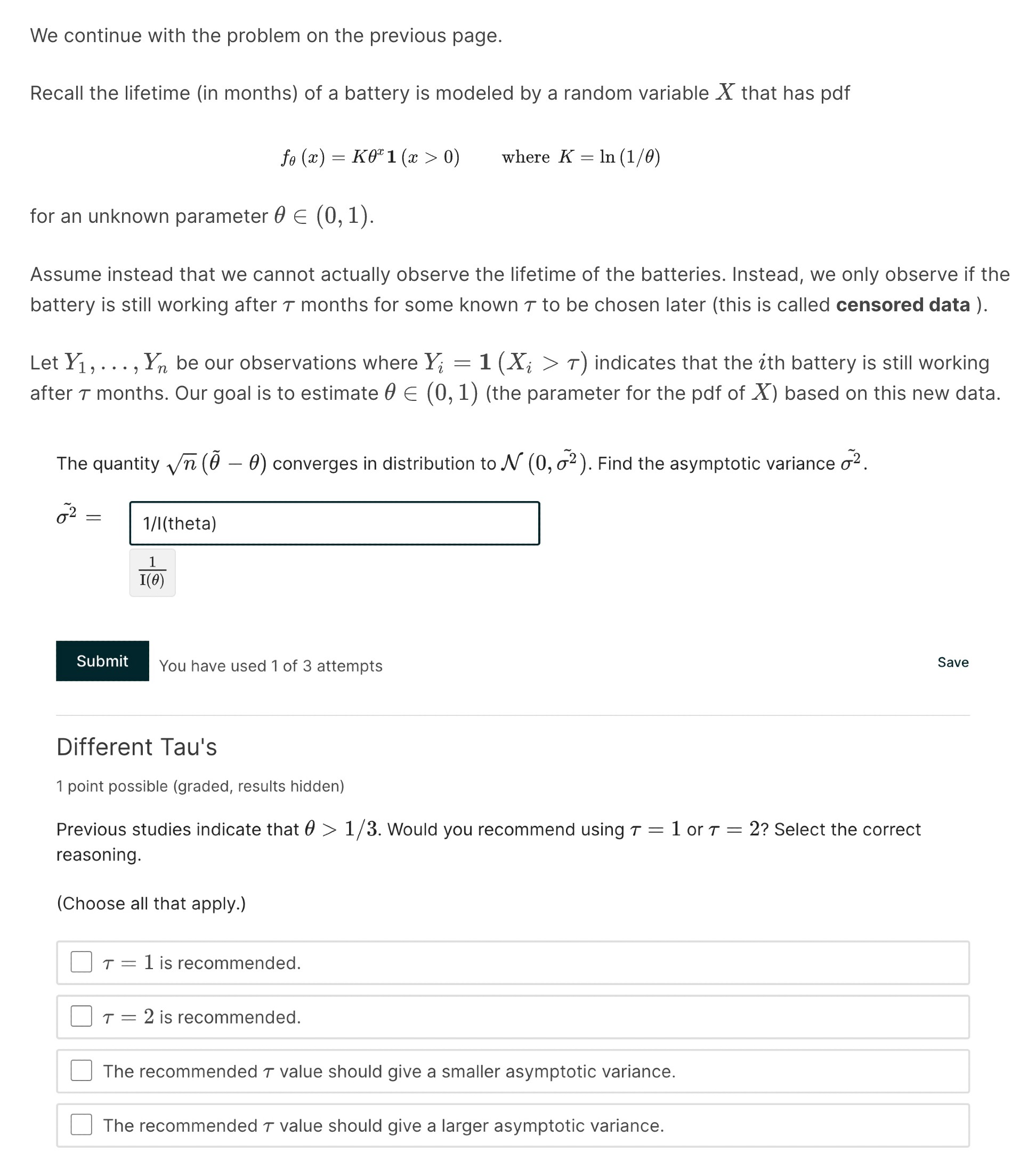 Solved We continue with the problem on the previous | Chegg.com