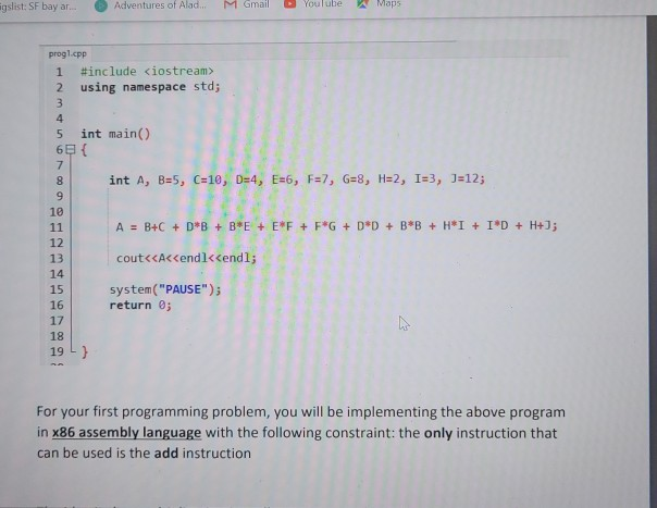 ; Program template .386 model flat, stdcall .stack | Chegg.com