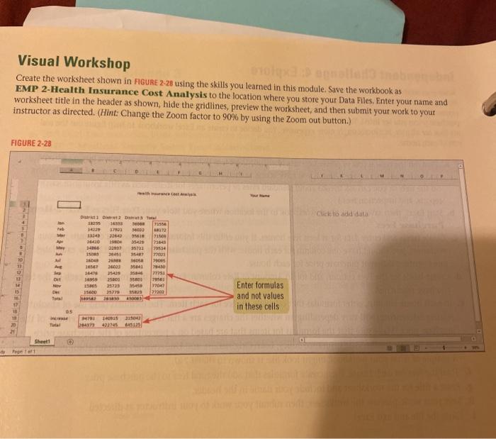 Solved Visual Workshop Create the worksheet shown in | Chegg.com