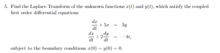 Find the Laplace Transform of the unknown functions | Chegg.com