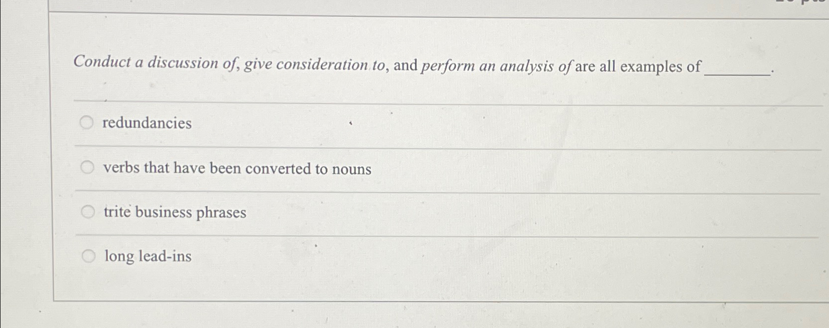 Solved Conduct a discussion of, ﻿give consideration to, ﻿and | Chegg.com
