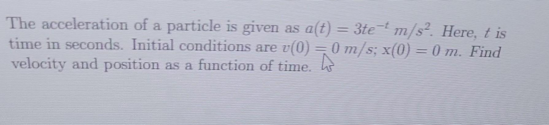 Solved The acceleration of a particle is given as a | Chegg.com
