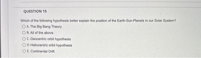 Solved Which of the following hypothesis better explain the | Chegg.com