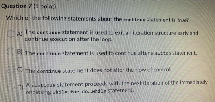Solved Question 7 (1 point) Which of the following | Chegg.com
