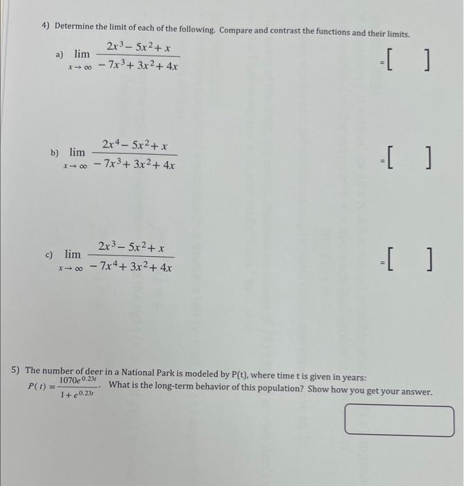 Solved -Determine the limit of each of the following.- The | Chegg.com