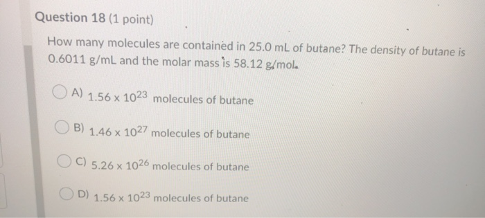 Solved Question 18 (1 point) How many molecules are | Chegg.com