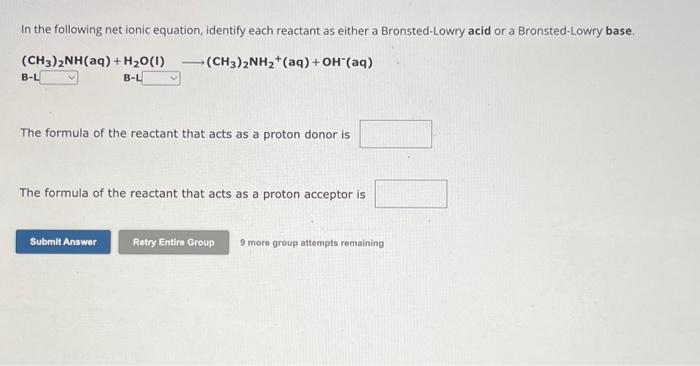 Solved In the following net ionic equation, identify each | Chegg.com