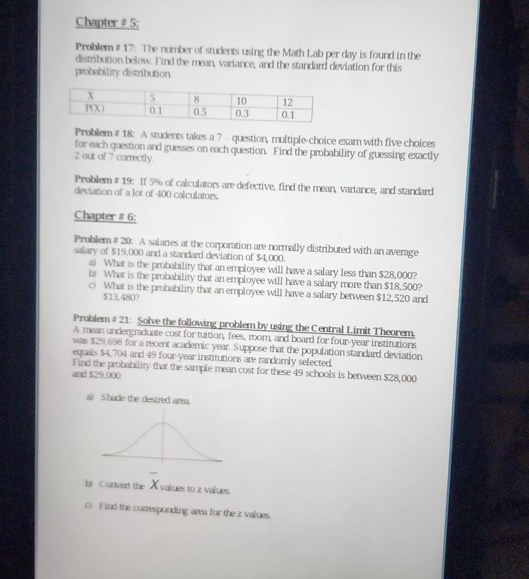 Solved Chapter \# 5: Problem * 17. The number of students | Chegg.com