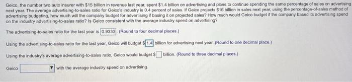 Solved Geico, the number two auto insurer with $15 billion | Chegg.com