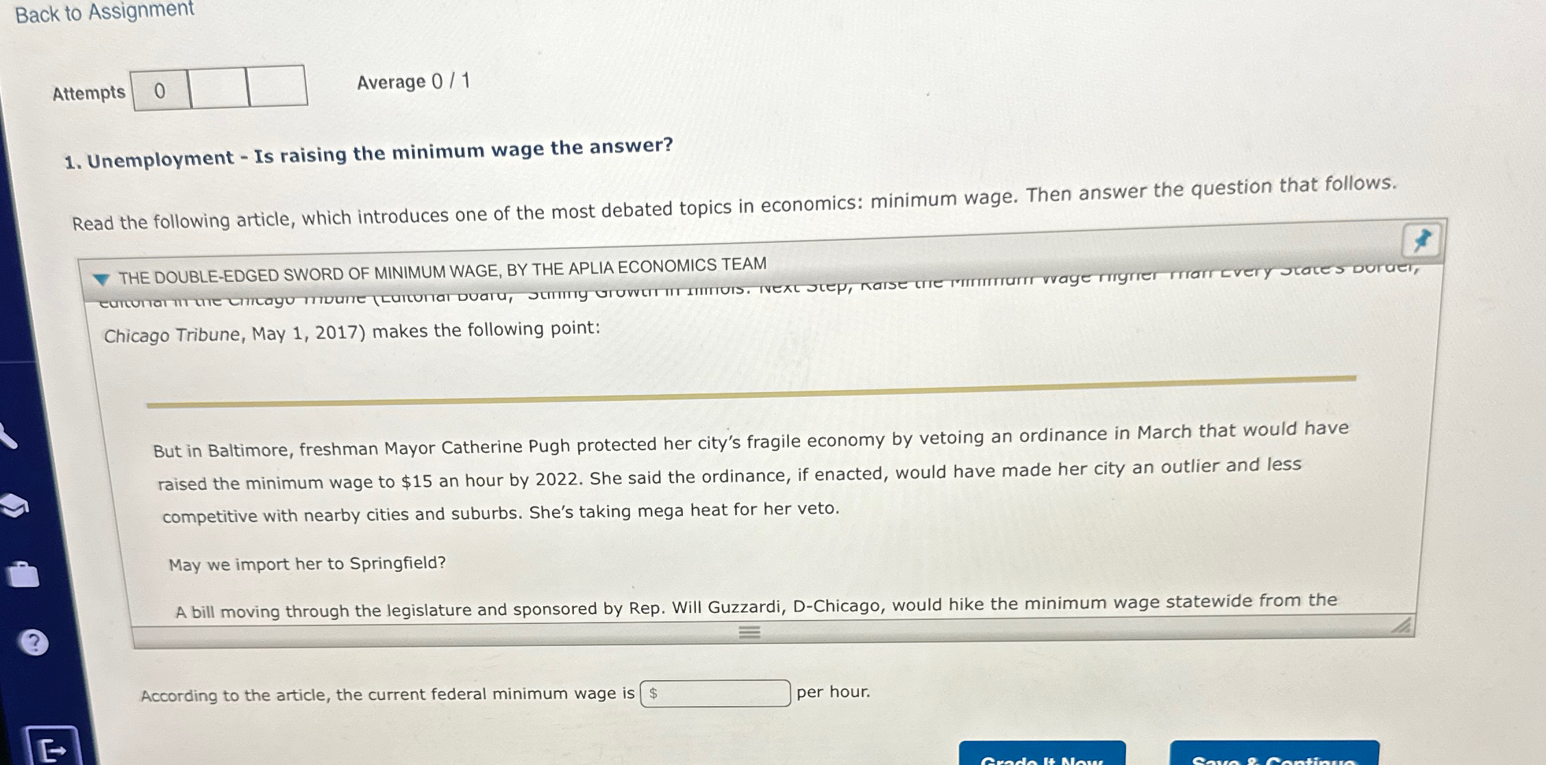 Solved Back to AssignmentAttempts ﻿Average 01Unemployment | Chegg.com