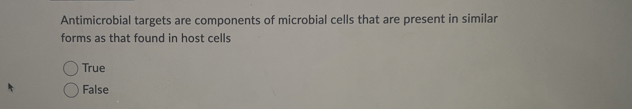 Solved Antimicrobial targets are components of microbial | Chegg.com
