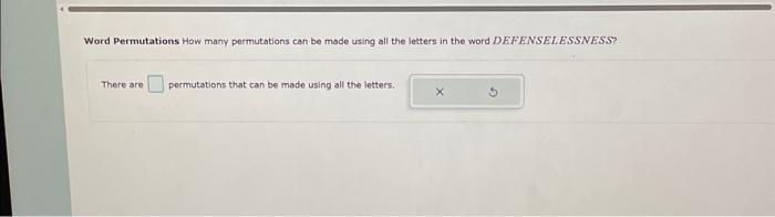 Solved Word Permutations How many permutations can be made | Chegg.com