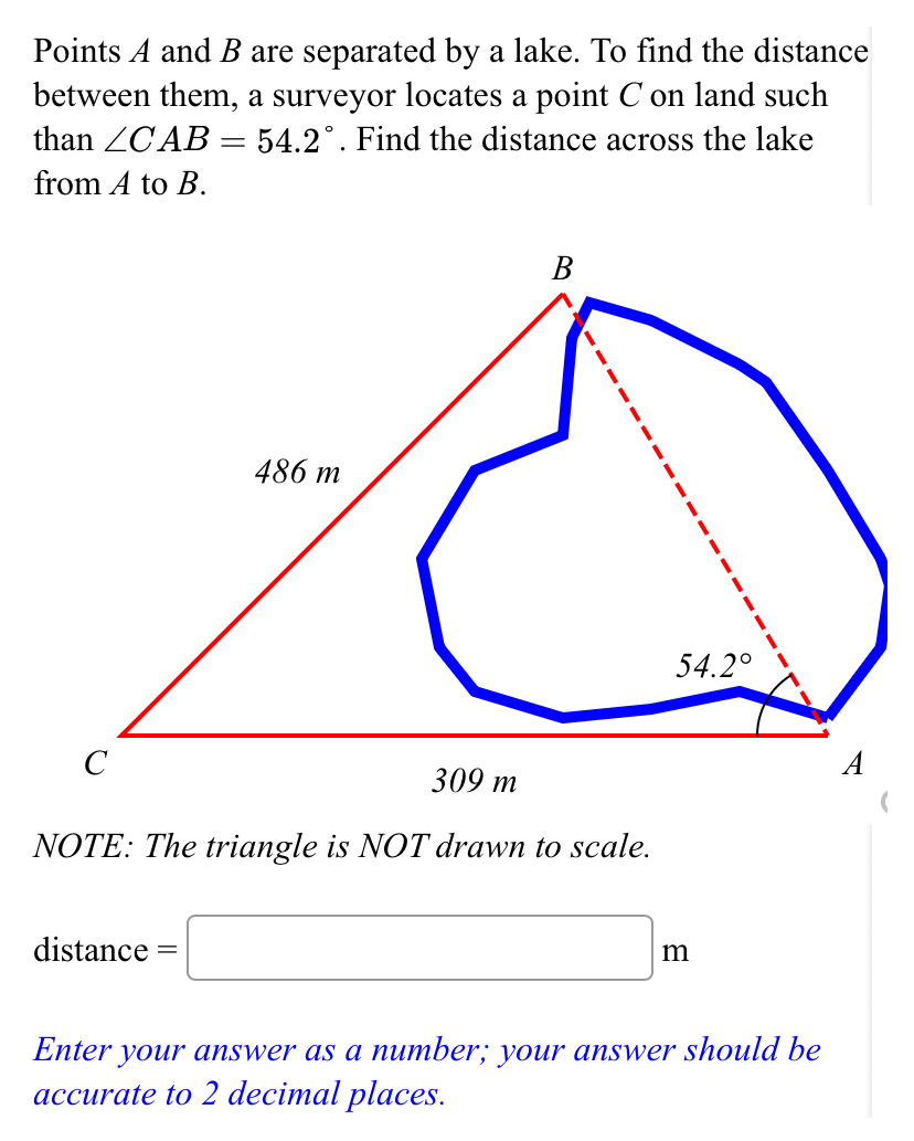 Solved Points A and B ﻿are separated by a lake. To find the | Chegg.com