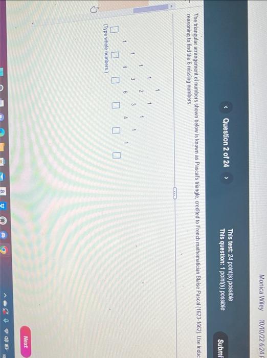 Solved The triangular arrangement of numbers shown below is | Chegg.com