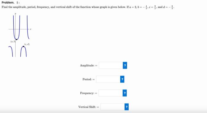 Solved Problem 6 Find The Amplitude Period Frequency