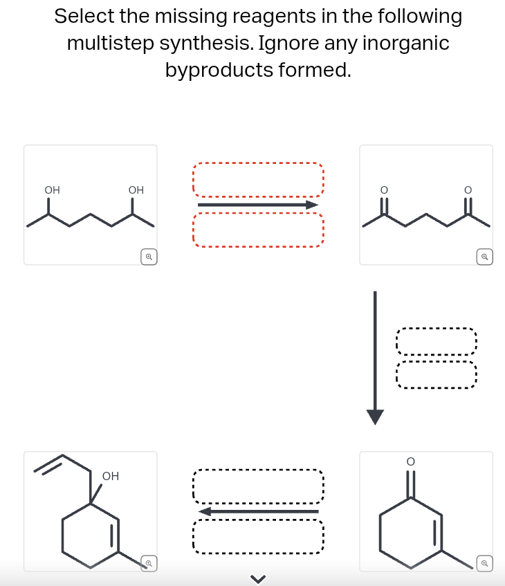 Solved Select the missing reagents in the followingmultistep | Chegg.com