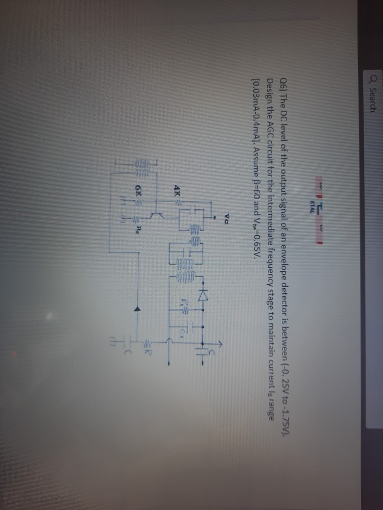 Q Search XTAL Q6) The DC level of the output signal | Chegg.com