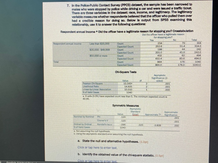Solved 7. In the Police Public Contact Survey (PPCS) | Chegg.com