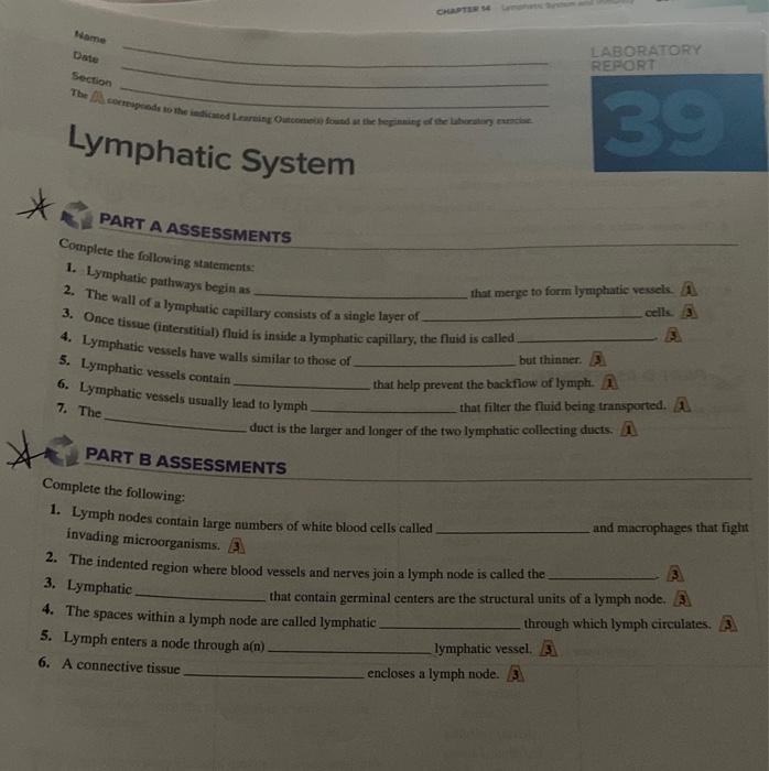 Solved PART A ASSESSMENTS Complete the following statements: | Chegg.com