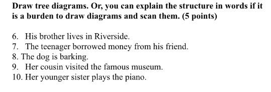 Solved Draw tree diagrams. Or, you can explain the structure | Chegg.com