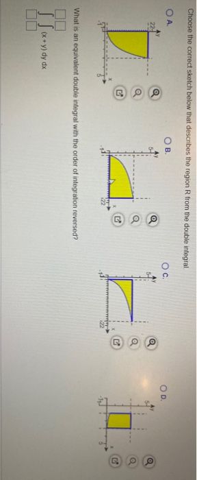 Solved For the given double integral, sketch the region of | Chegg.com