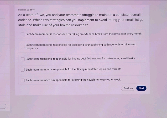 Solved Question 22 ﻿of 40As a team of two, you and your | Chegg.com