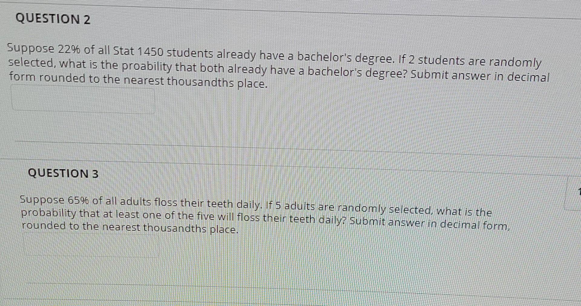 Solved QUESTION 2 Suppose 22% of all Stat 1450 students | Chegg.com