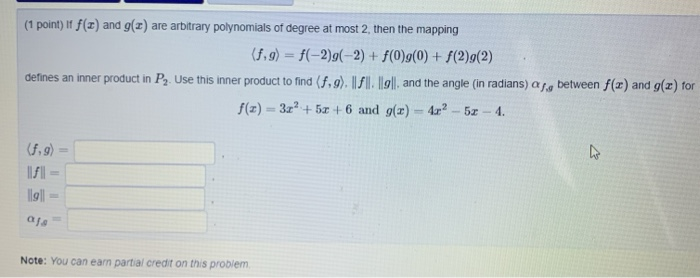 Solved (1 point) if f(I) and g(x) are arbitrary polynomials | Chegg.com