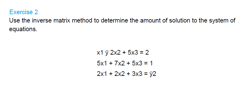 Solved Use the inverse matrix method to determine the amount | Chegg.com