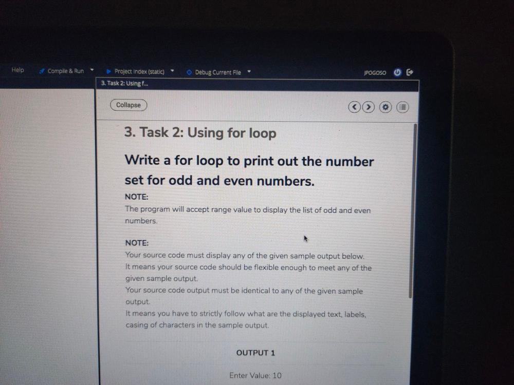 Solved Help Compile & Run Debug Current File JPOGOSO 0 | Chegg.com