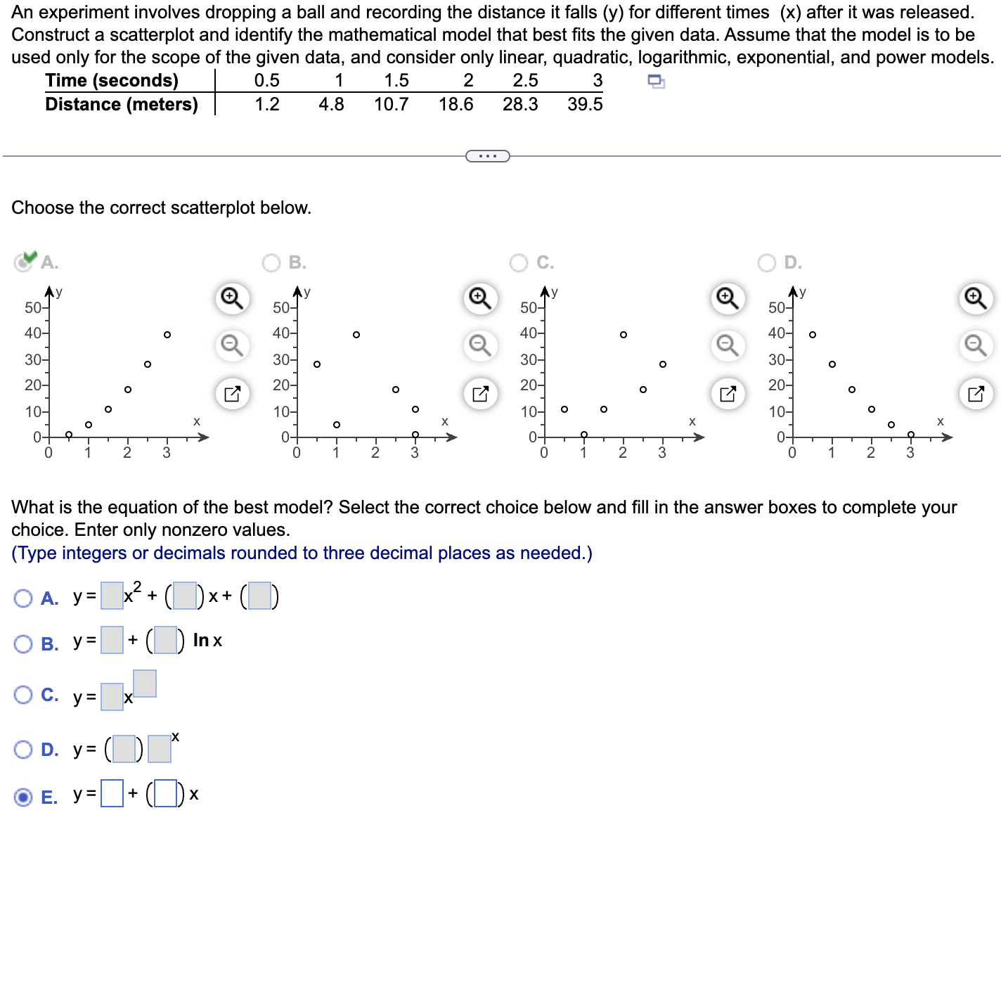 Solved An experiment involves dropping a ball and recording | Chegg.com