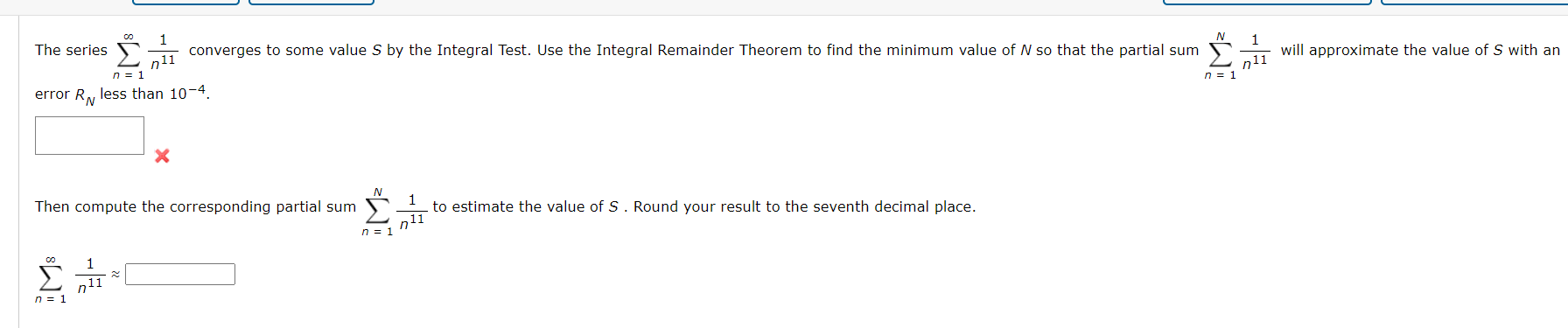 Solved The series ∑n=1∞1n11 ﻿converges to some value S ﻿by | Chegg.com