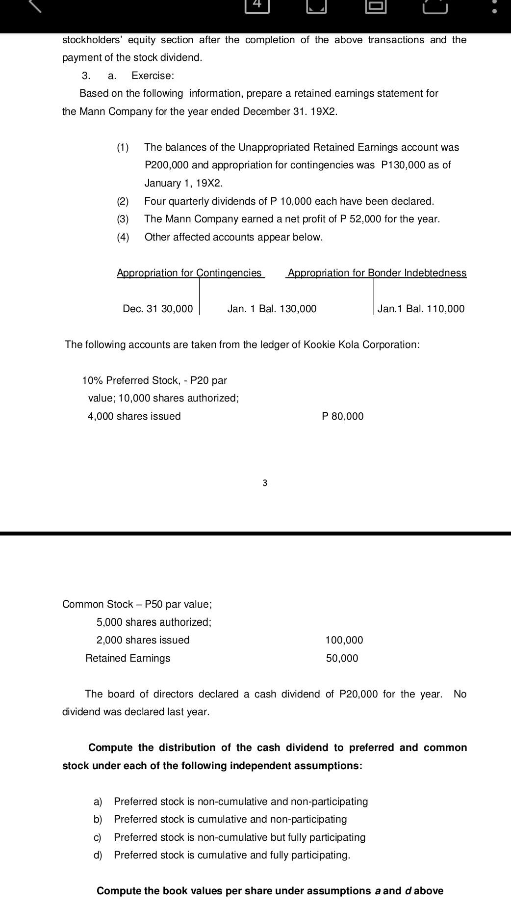 Solved II. Journal entries: 1. The retained earnings | Chegg.com