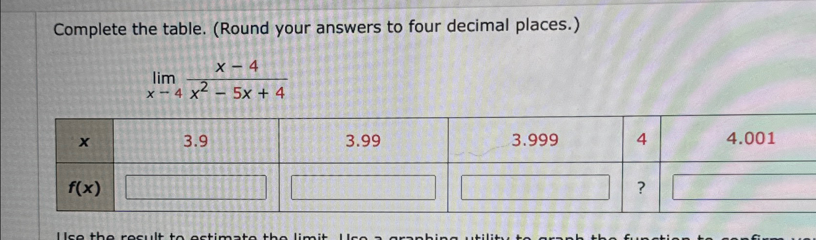 Solved Complete the table. (Round your answers to four | Chegg.com