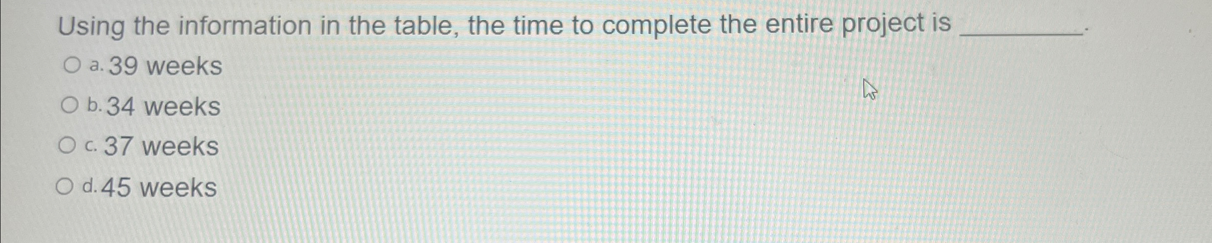 Solved Using the information in the table, the time to | Chegg.com