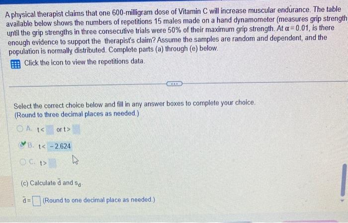 calculate d and sdfind the standardized test | Chegg.com calculate d and sdfind the standardized test | Chegg.com